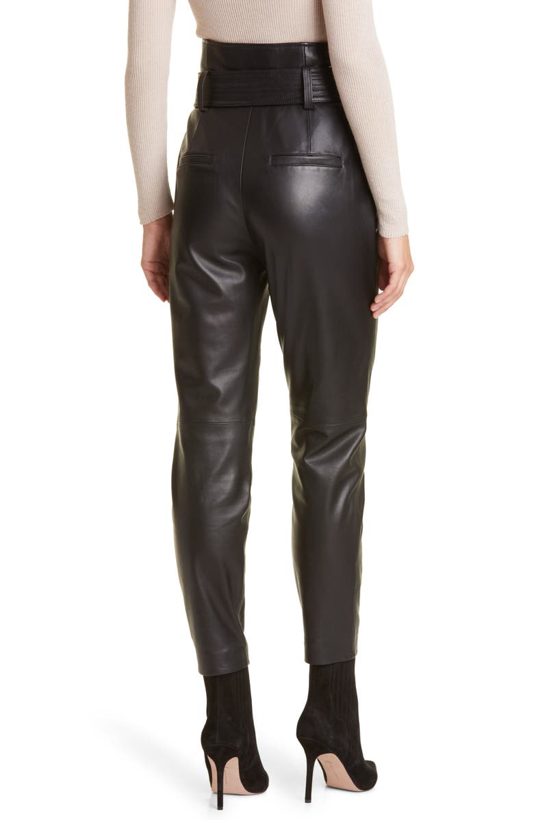 Veronica Beard Izera Belted Leather Pants | Nordstromrack