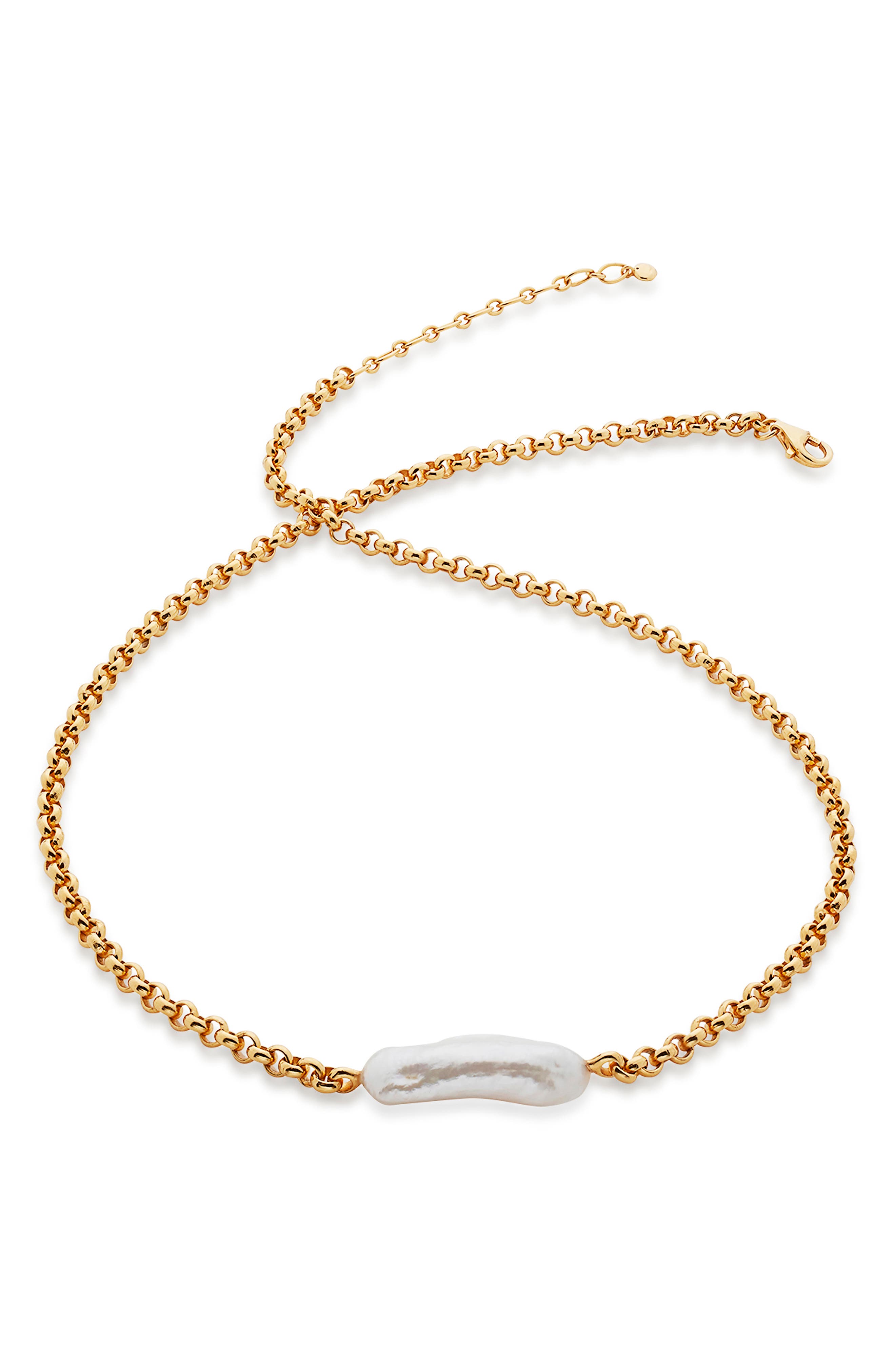 Monica Vinader Nura Biwa Pearl Charm Necklace | Nordstromrack