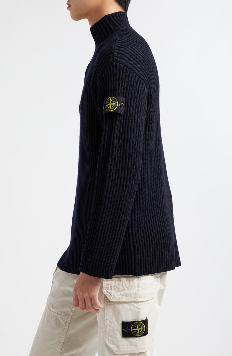 Stone Island Wool Rib Quarter Zip Sweater | Nordstromrack