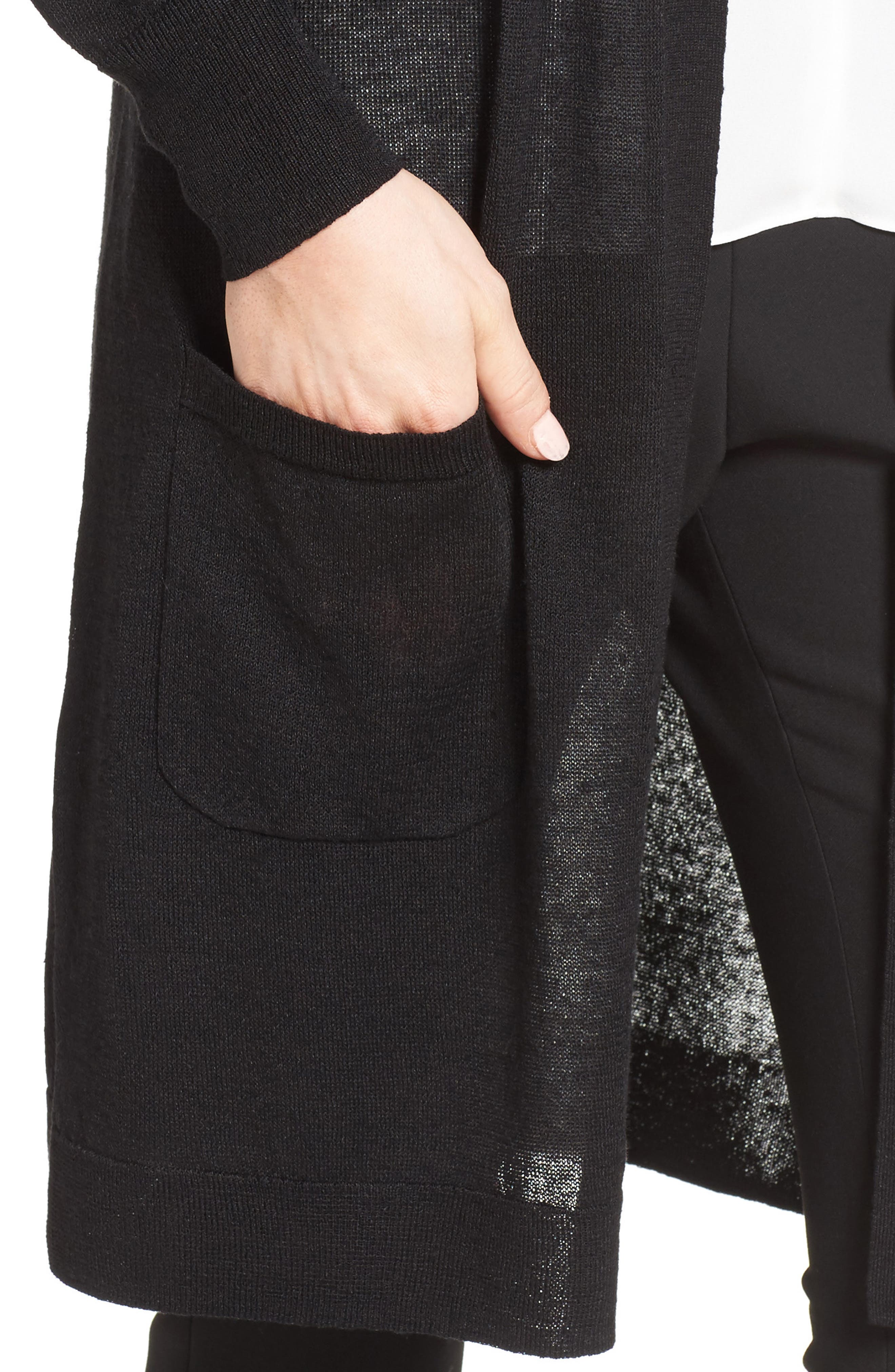 Halogen® Long Linen Blend Cardigan | Nordstrom