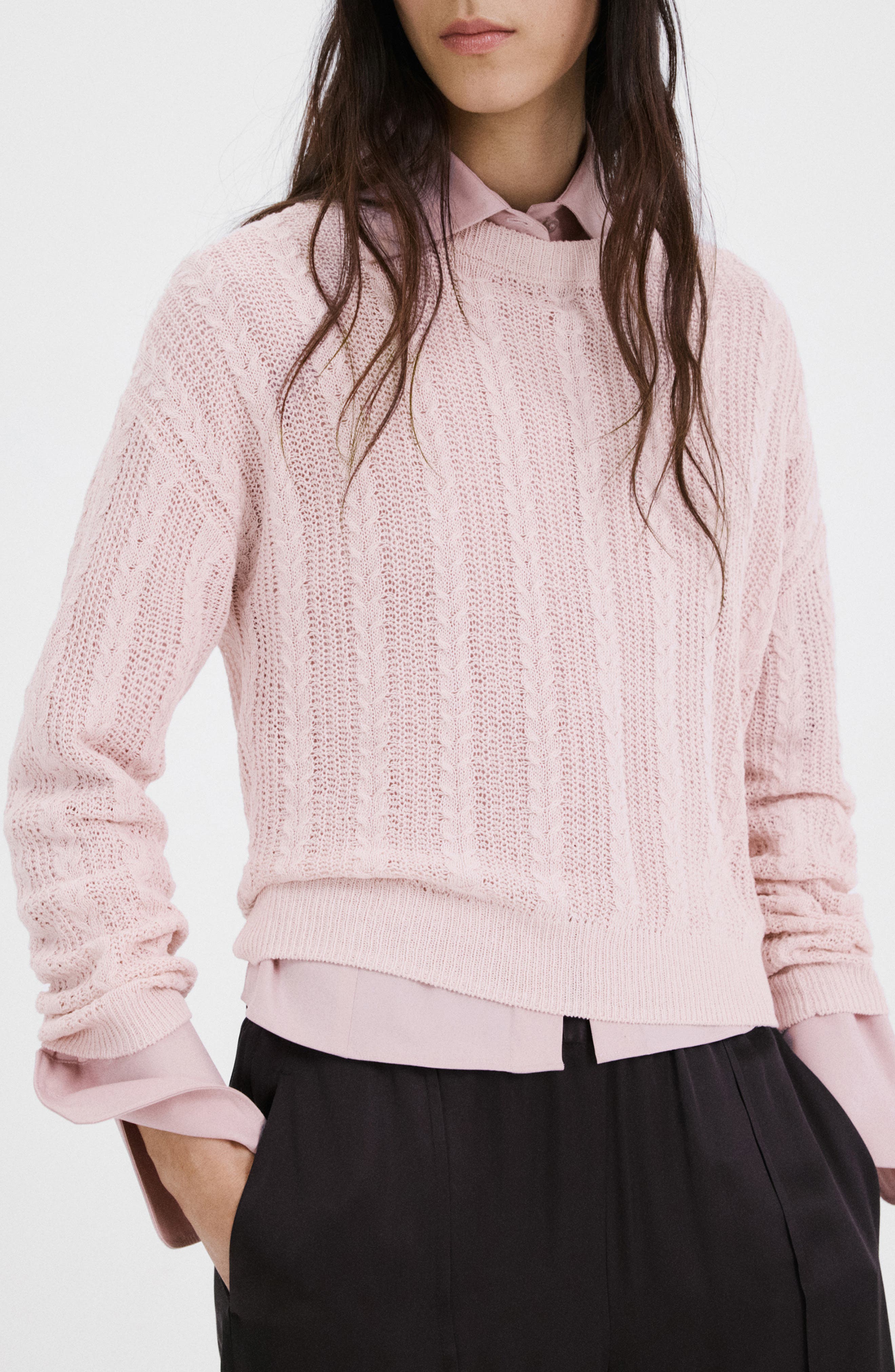 MANGO Lace Pattern Sweater | Nordstrom