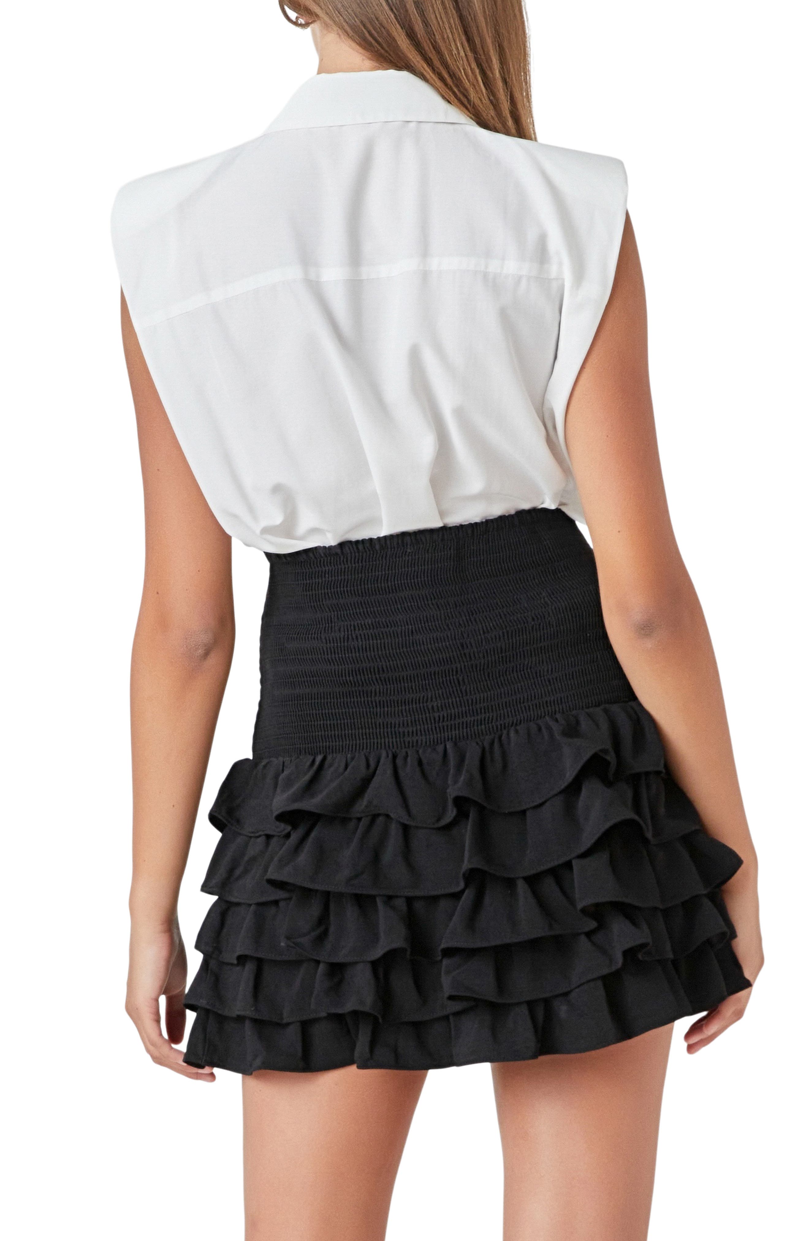 Endless Rose Pintuck Sleeveless Button-Up Shirt | Nordstrom