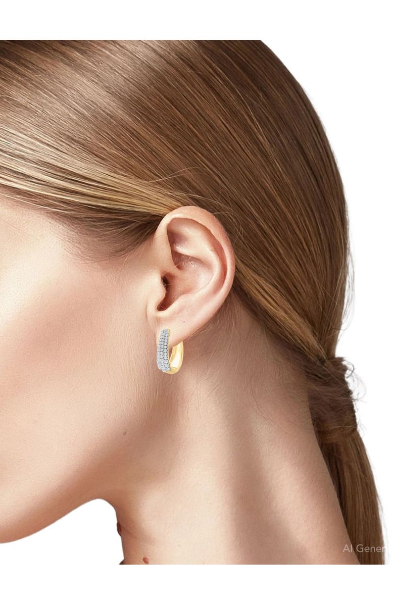 Bliss Diamond 1Ct Diamond Tapered Oval Shape Hoops in 10k Gold Lab ...