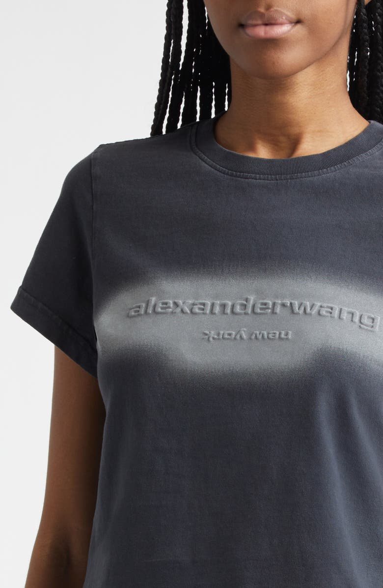 Alexander Wang Embossed Logo Shrunken Graphic T-Shirt | Nordstrom