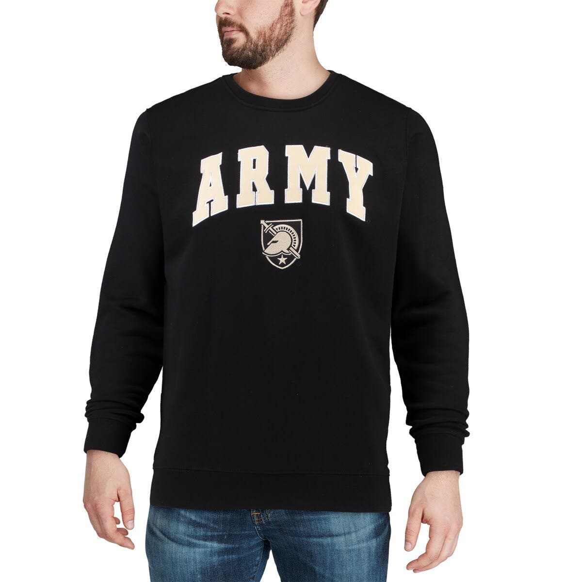 COLOSSEUM Men's Colosseum Black Army Black Knights Arch & Logo Crew ...