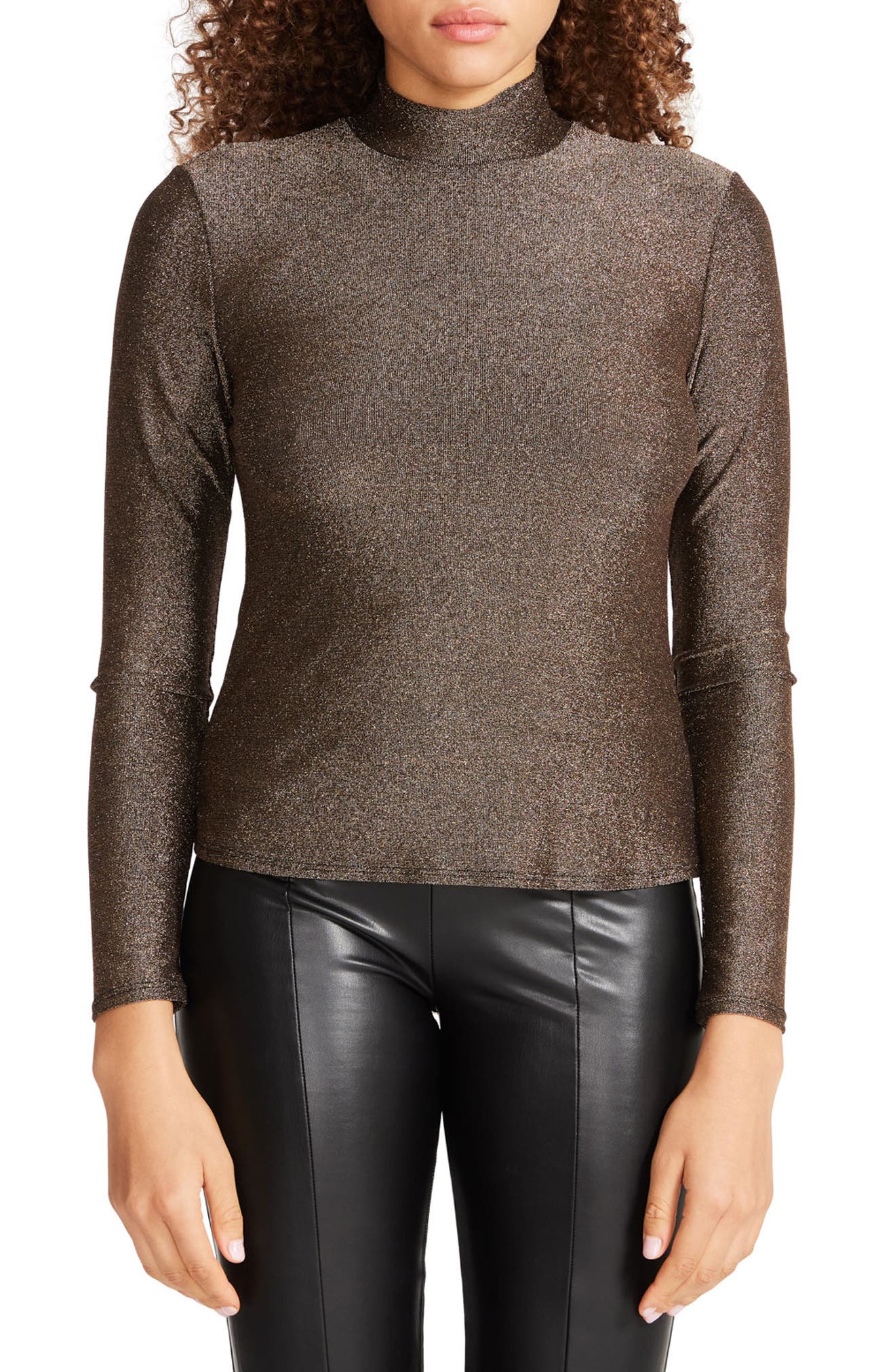 BB Dakota by Steve Madden Shimmer Mock Neck Top | Nordstromrack