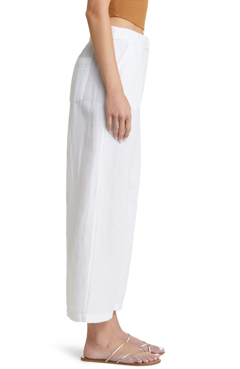 Rip Curl Crop Wide Leg Linen & Cotton Pants | Nordstromrack