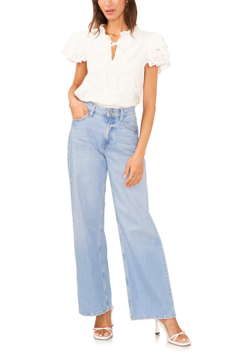 1.STATE Flutter Sleeve Lace Top | Nordstromrack