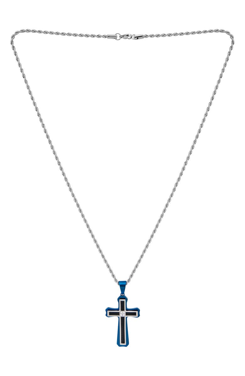 AMERICAN EXCHANGE Diamond Two-Tone Cross Pendant Necklace - 0.10 ctw ...