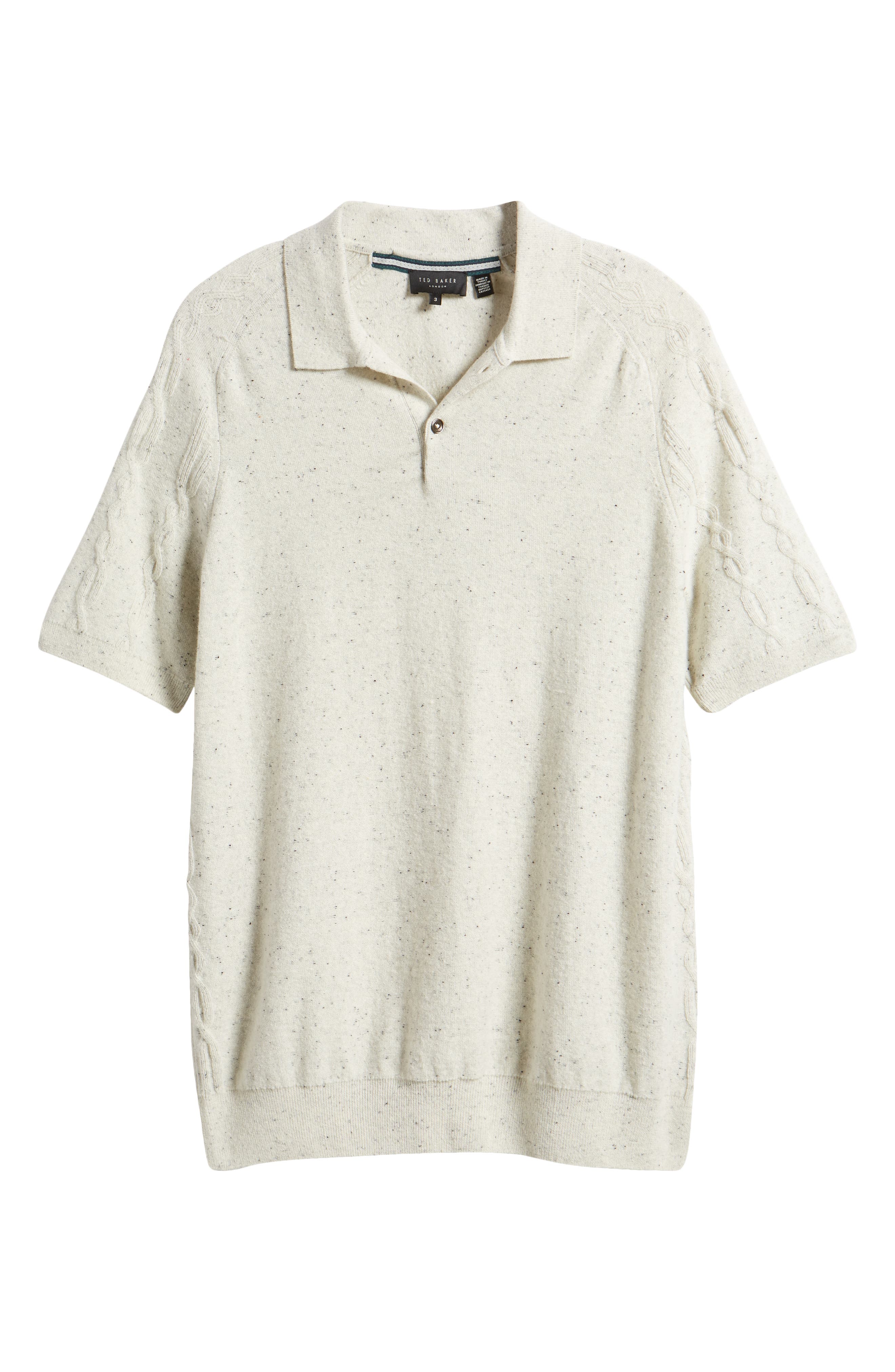 Ted Baker London Ustee Cable Stitch Short Sleeve Polo Sweater ...
