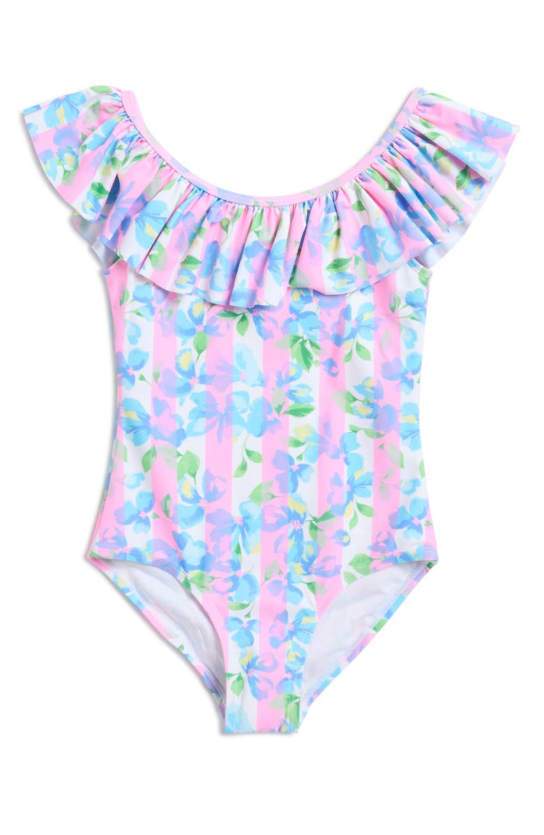 Angel Beach Kids' One-Piece Ruffle Neck Swimsuit | Nordstromrack