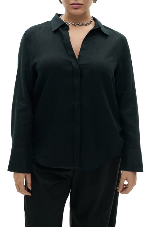 Women's Black Button Up Tops | Nordstrom