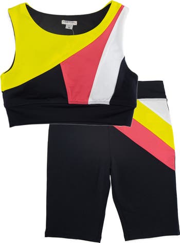 Habitual Kids Kids' Colorblock Crop Tank & Bike Shorts Set | Nordstrom