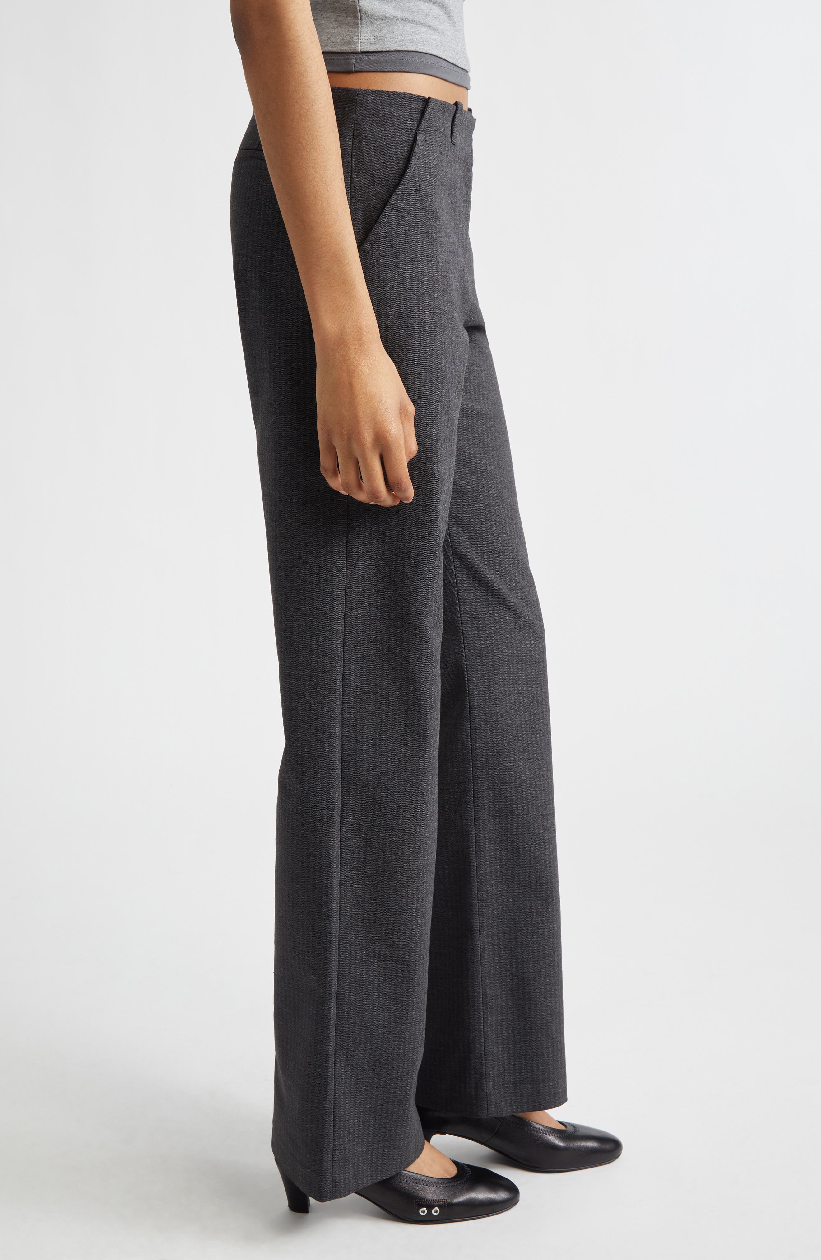 Sil Herringbone Suiting Straight Leg Trousers (Women) | Nordstrom