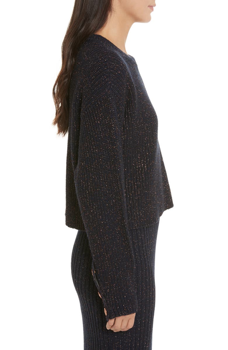 rag & bone Leyton Metallic Knit Merino Wool Blend Sweater | Nordstrom