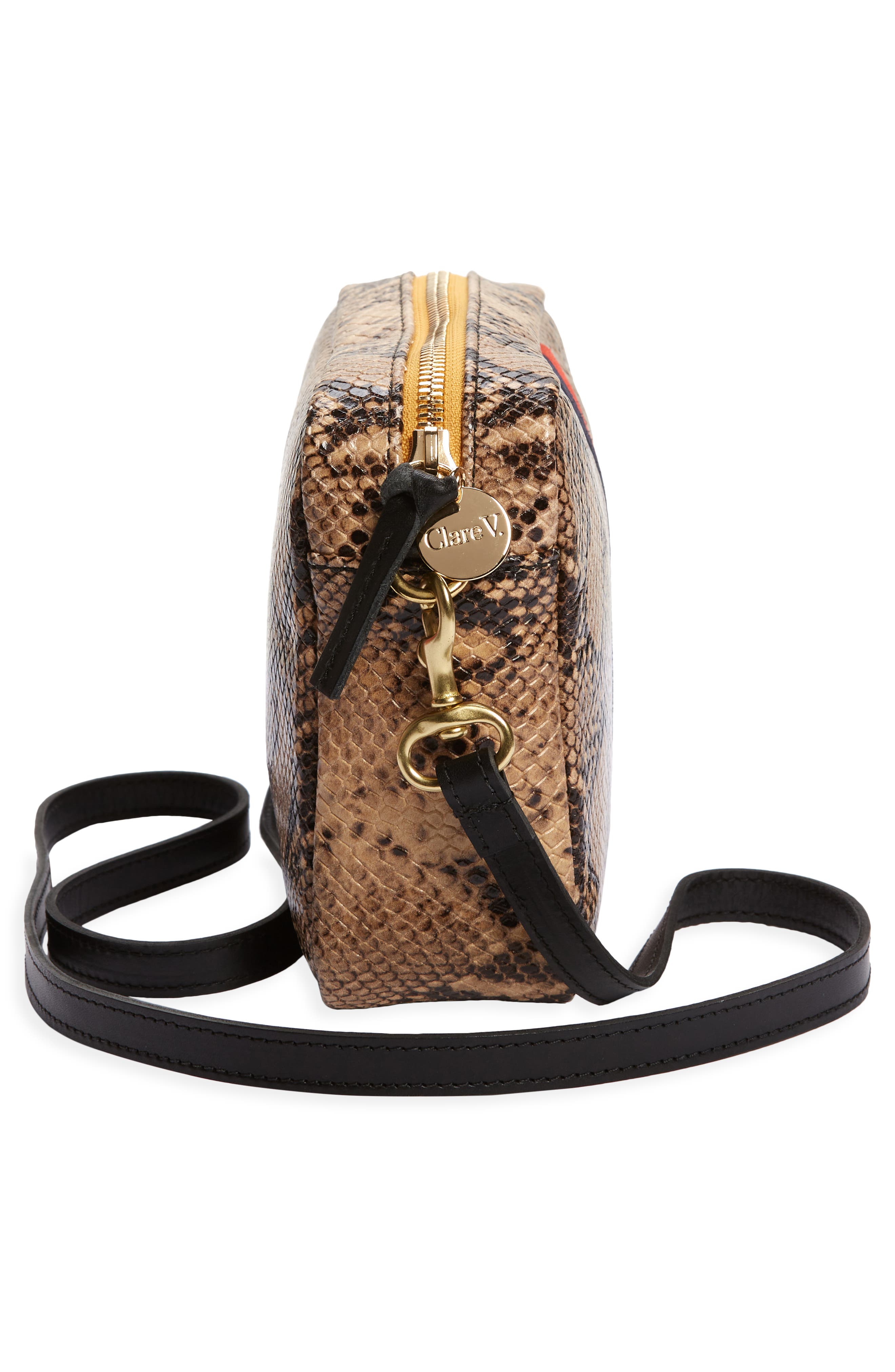 Clare V. Midi Sac Snake Embossed Crossbody Bag | Nordstromrack