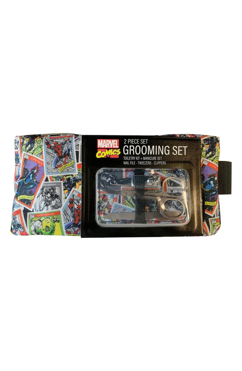 Marvel Marvel Superhero Trading Cards Print Grooming Bag | Nordstromrack