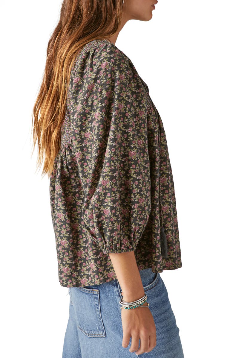 Lucky Brand Mix Print Peasant Top | Nordstromrack