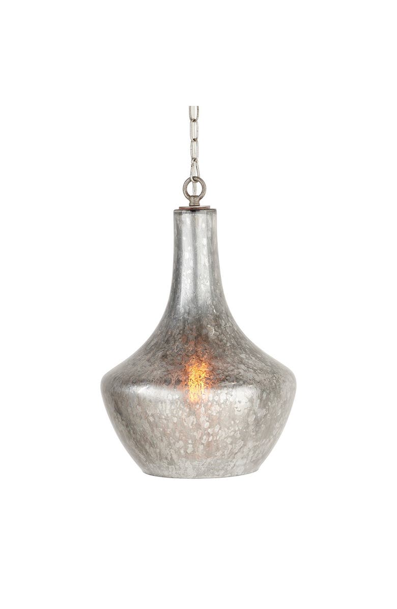 COSMO BY COSMOPOLITAN Large Vintage Style Silver Smoked Glass Pendant ...