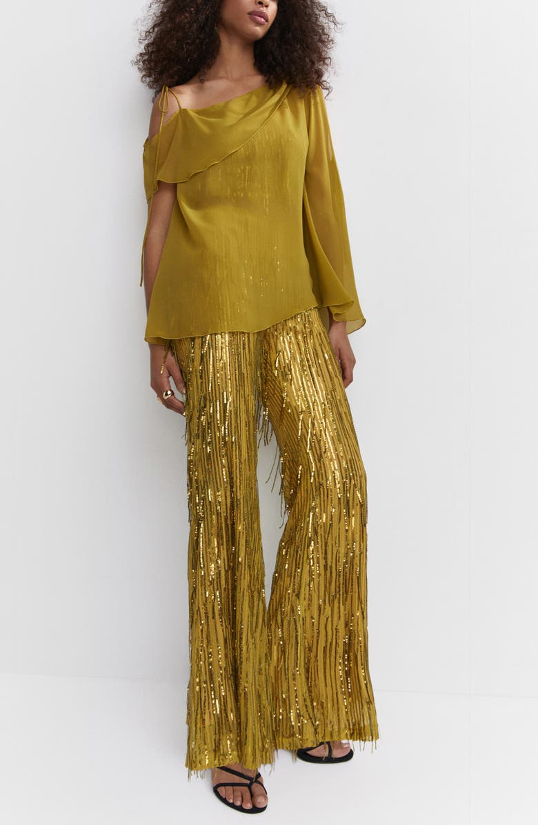 MANGO Sequin Fringe Pants | Nordstrom