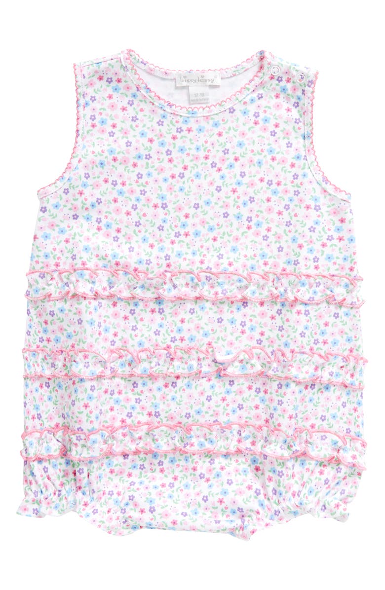 Kissy Kissy Print Pima Cotton Bubble Romper | Nordstrom