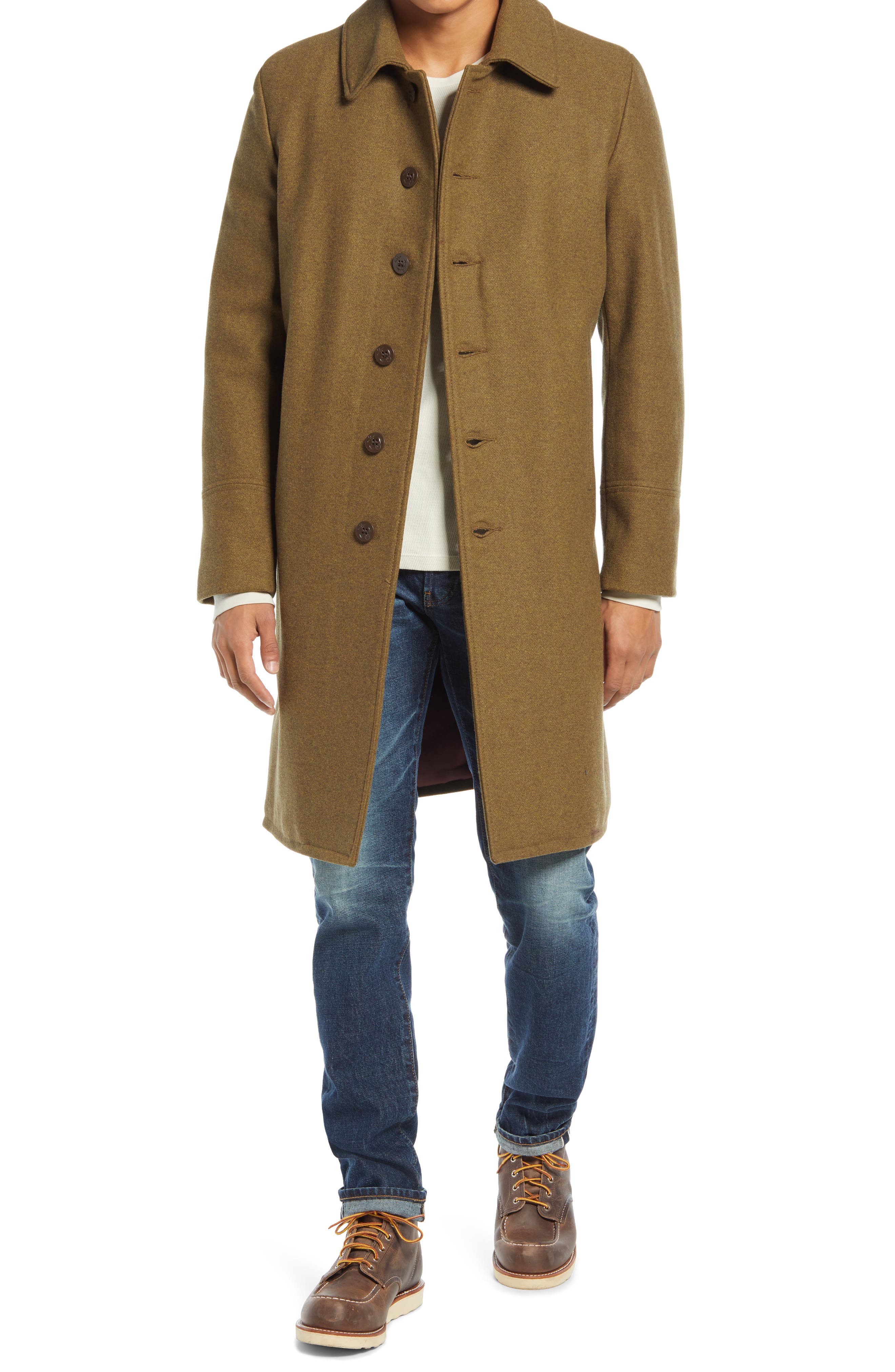 Schott NYC Wool Blend Officer's Coat | Nordstrom