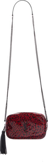 Saint Laurent Mini Lou Leopard Print Patent Leather Camera Bag | Nordstrom