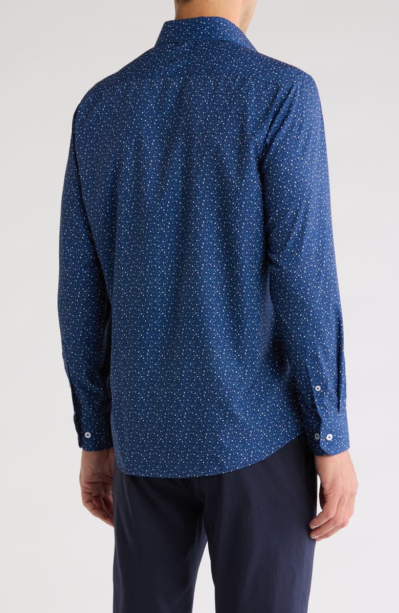 T.R. PREMIUM Speckled Print Stretch Button-Up Shirt | Nordstromrack