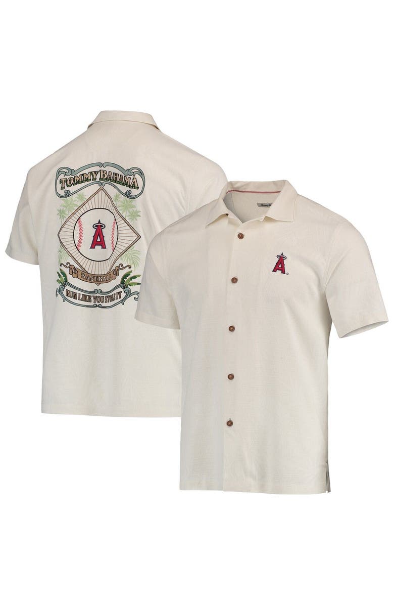 Tommy Bahama Men's Tommy Bahama Cream Los Angeles Angels Baseball Camp ...