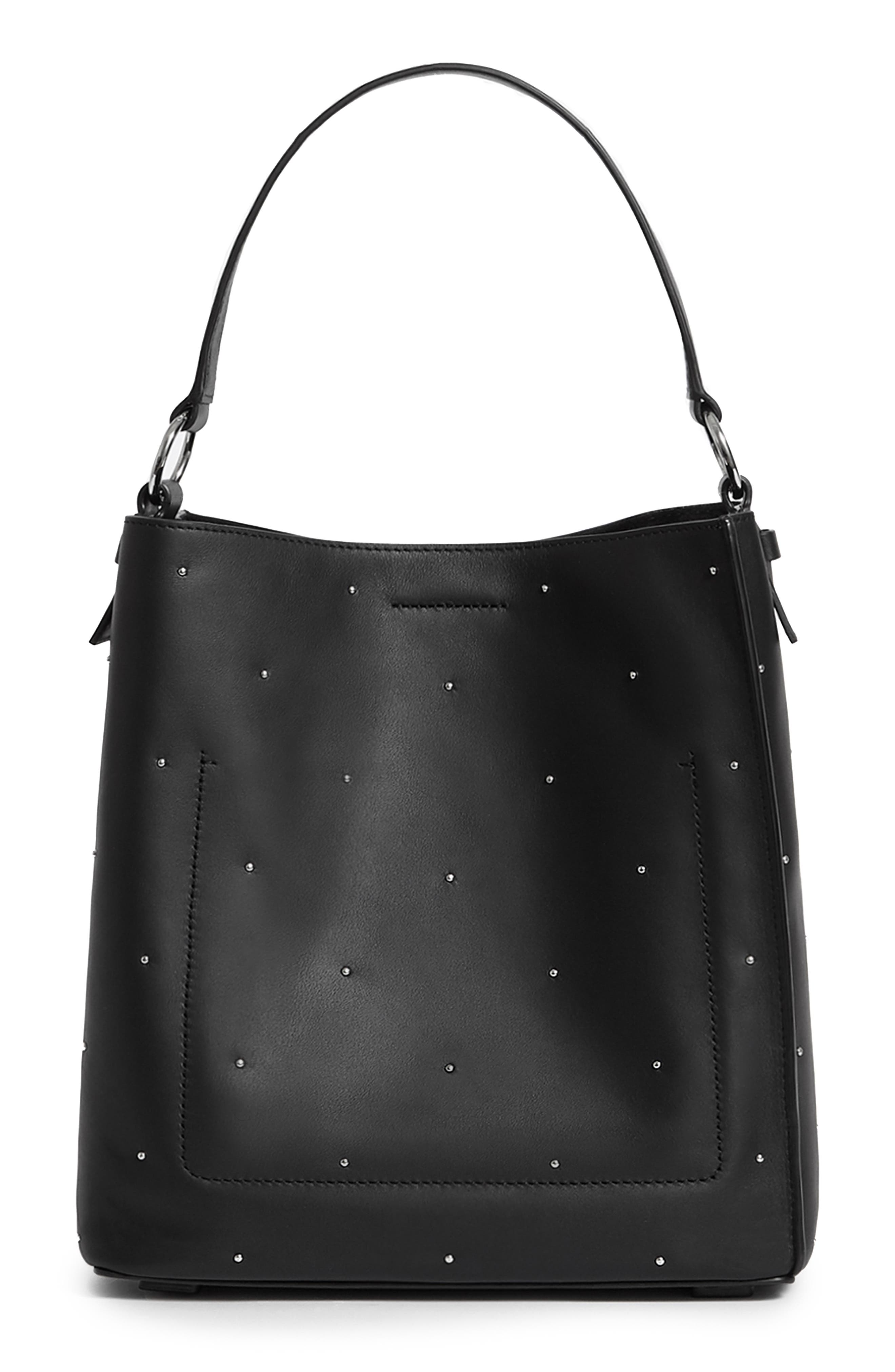 AllSaints Small Kathi Studded North/South Leather Tote | Nordstromrack