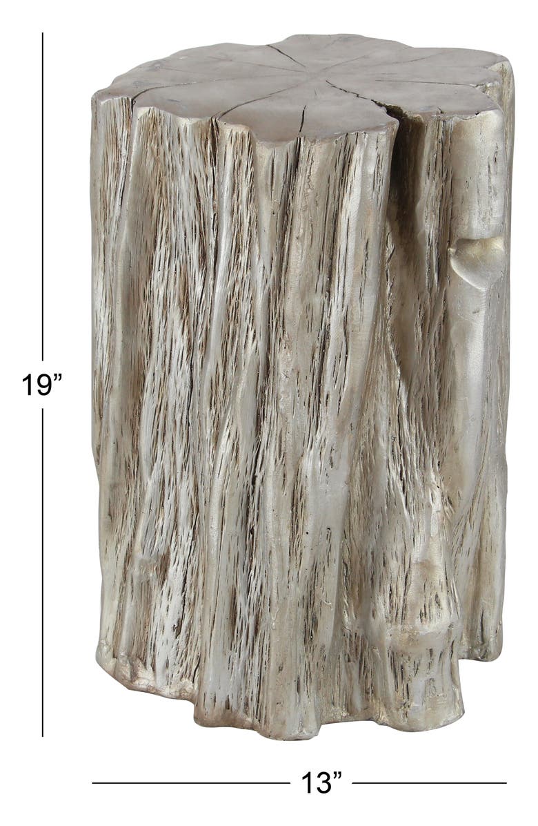 GINGER BIRCH STUDIO Silvertone Fiberglass Tree Trunk Accent Table ...