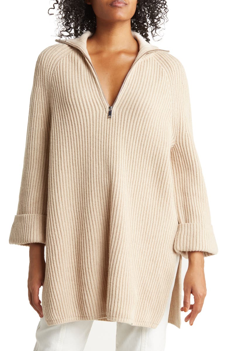 Reiss Jean Half Zip Wool Blend Tunic Sweater | Nordstromrack
