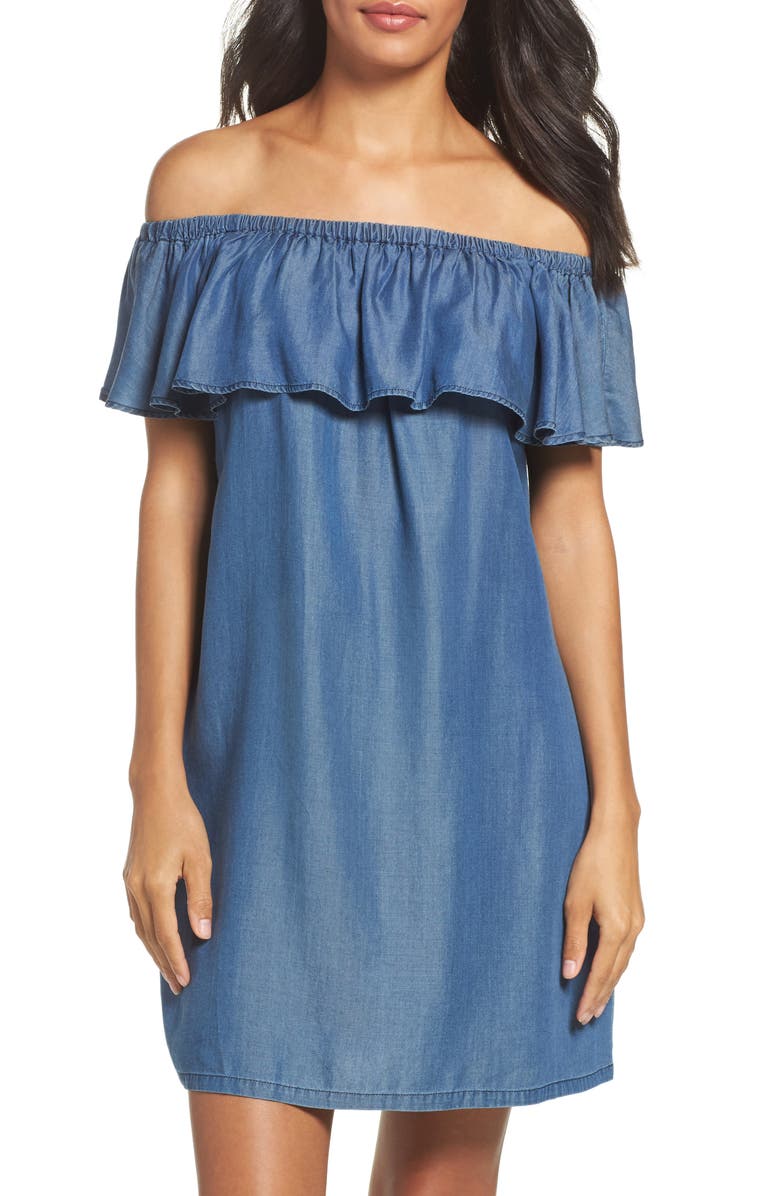 Tommy Bahama Off the Shoulder Chambray Cover-Up Dress | Nordstromrack