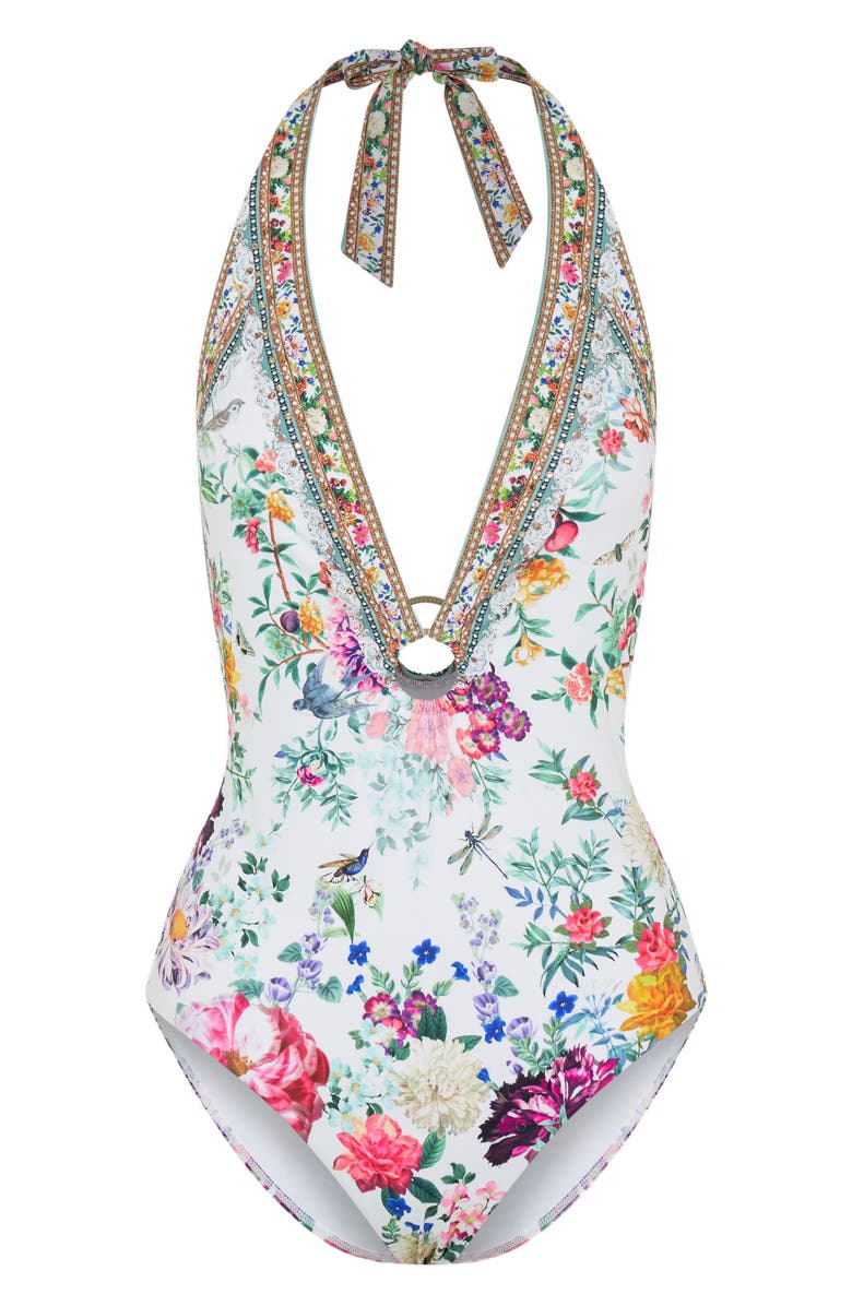 Camilla Plumes & Parterres Halter One-Piece Swimsuit | Nordstromrack