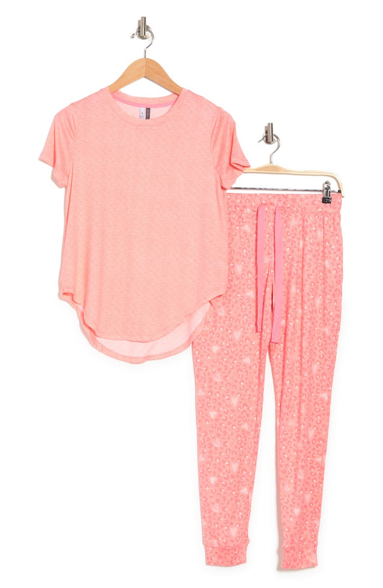 JACLYN Whisper Luxe Short Sleeve Tee & Joggers Pajama 2-Piece Set ...