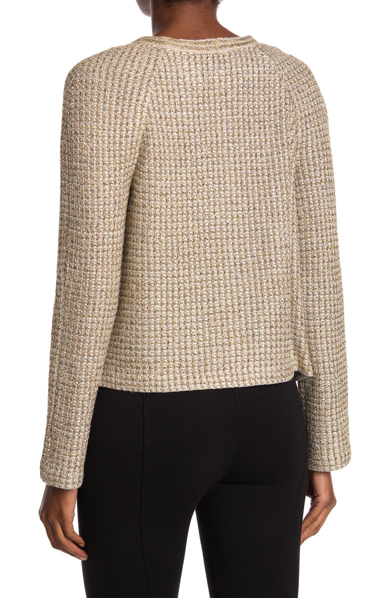 St. John Collection Tucked Float Metallic Tweed Raglan Sleeve Jacket ...