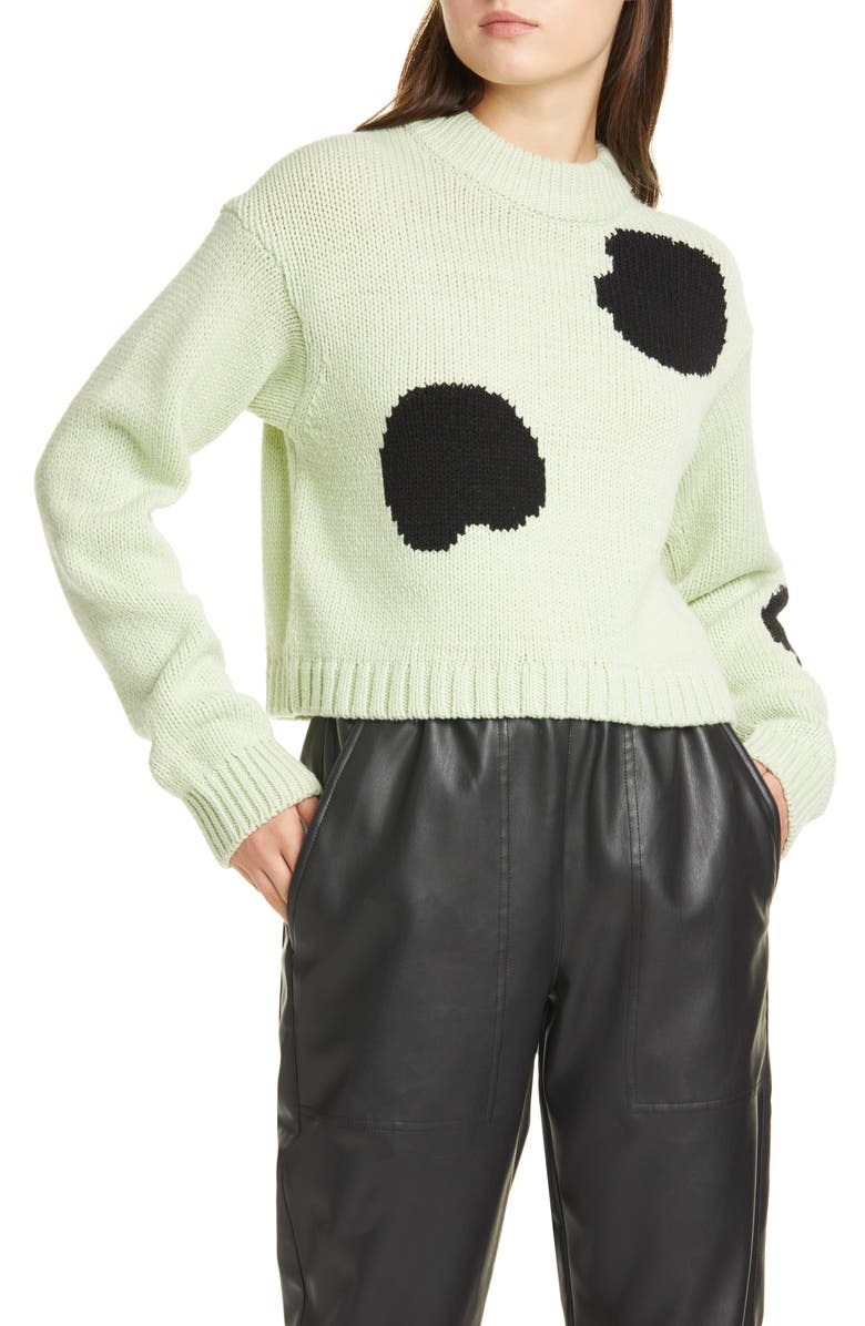 Tibi Polka Dot Intarsia Merino Wool Blend Sweater | Nordstrom