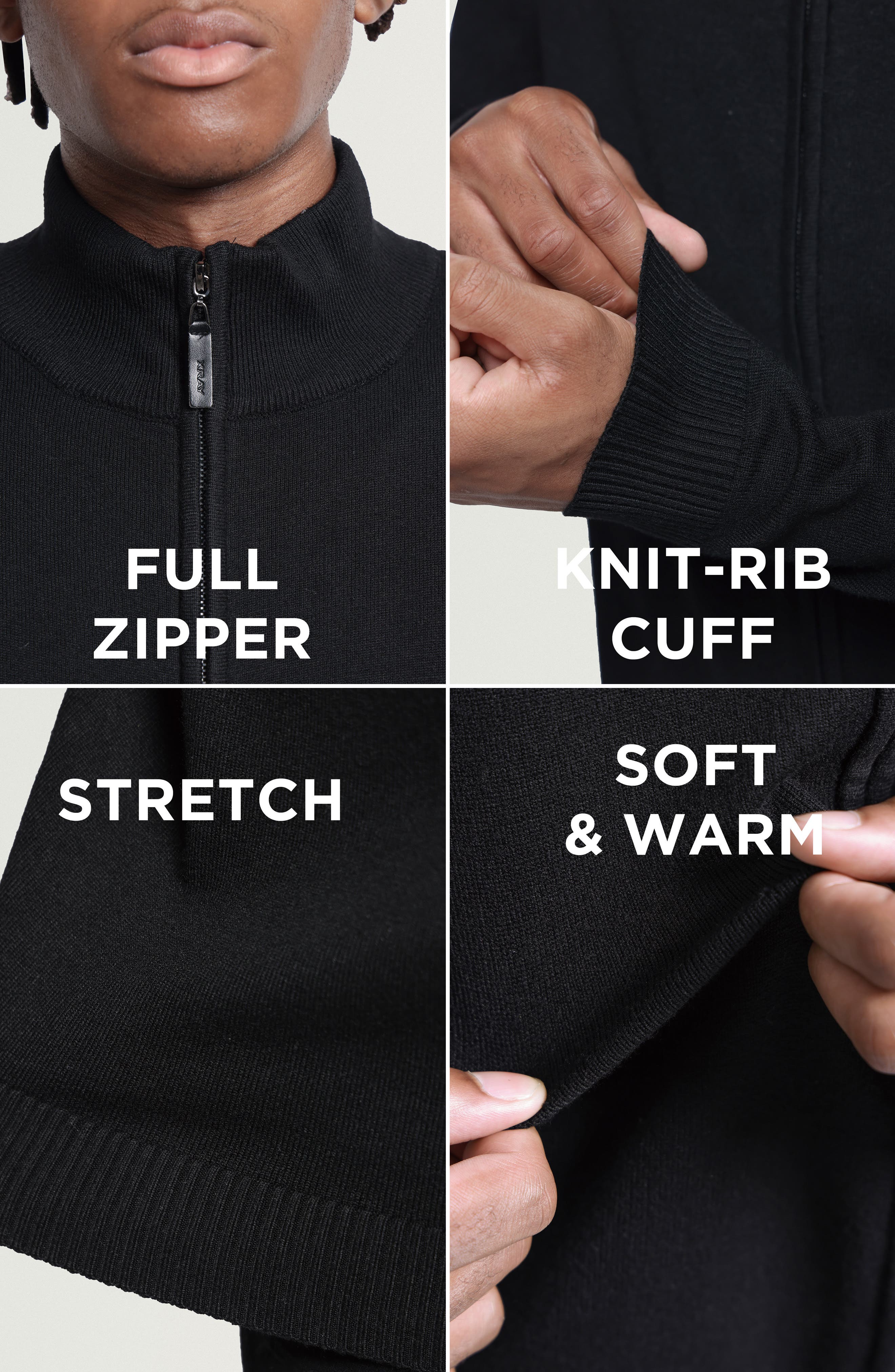 XRAY Mock Neck Full Zip Sweater | Nordstromrack