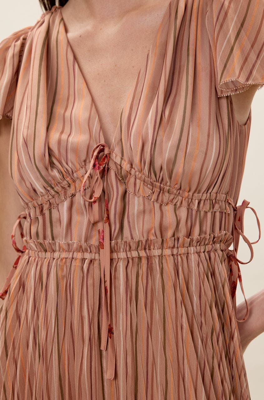 Rebecca Taylor Celeste Stripe Pleated Dress | Nordstrom