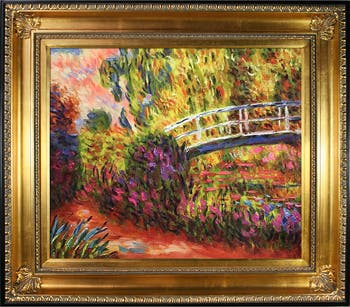 OVERSTOCK ART The Japanese Bridge by Claude Monet Framed Wall Art - 20 ...