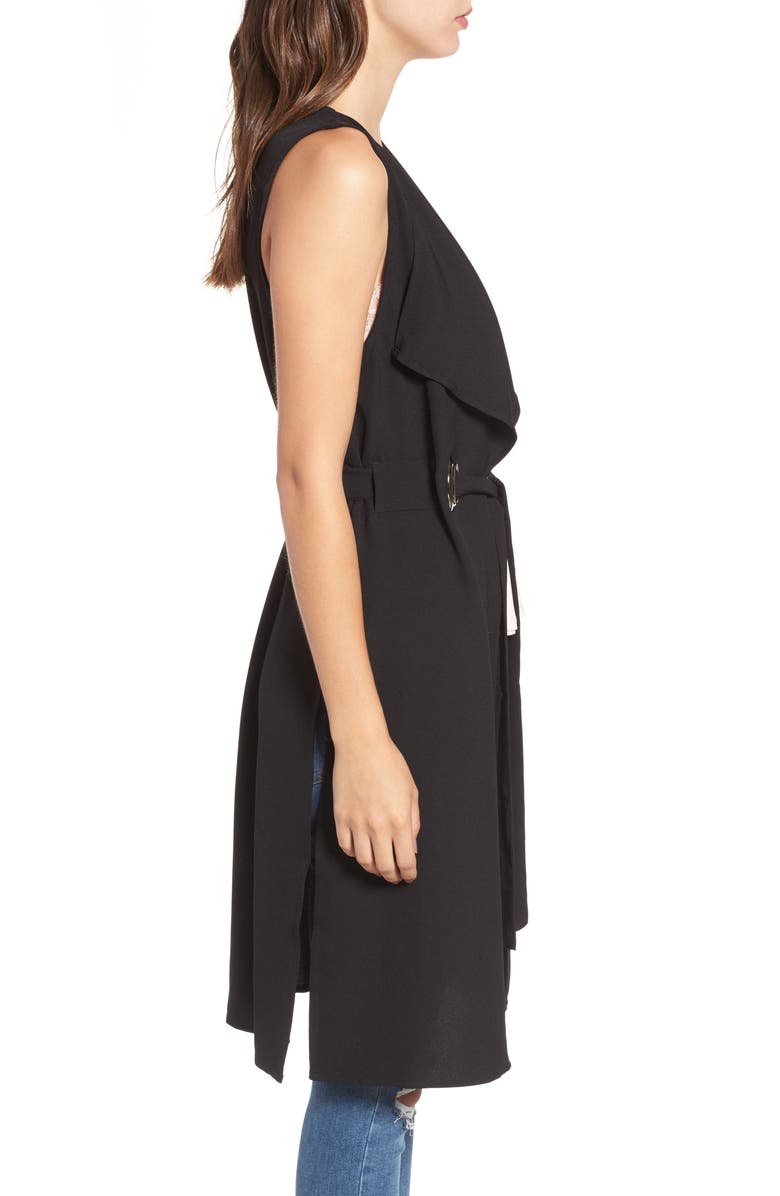 Leith Grommet Belted Longline Vest | Nordstrom