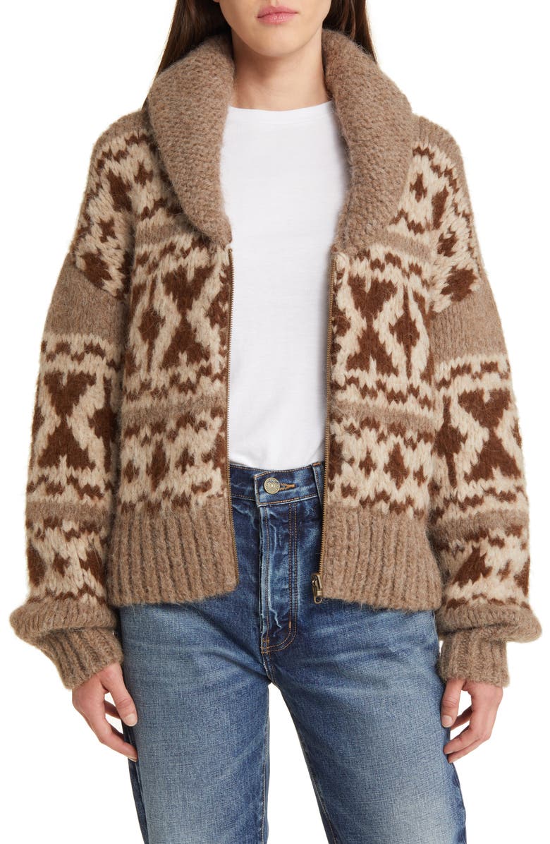 FRAME Zip-Up Fair Isle Sweater | Nordstromrack