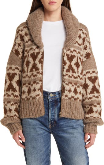 FRAME Zip-Up Fair Isle Sweater | Nordstromrack