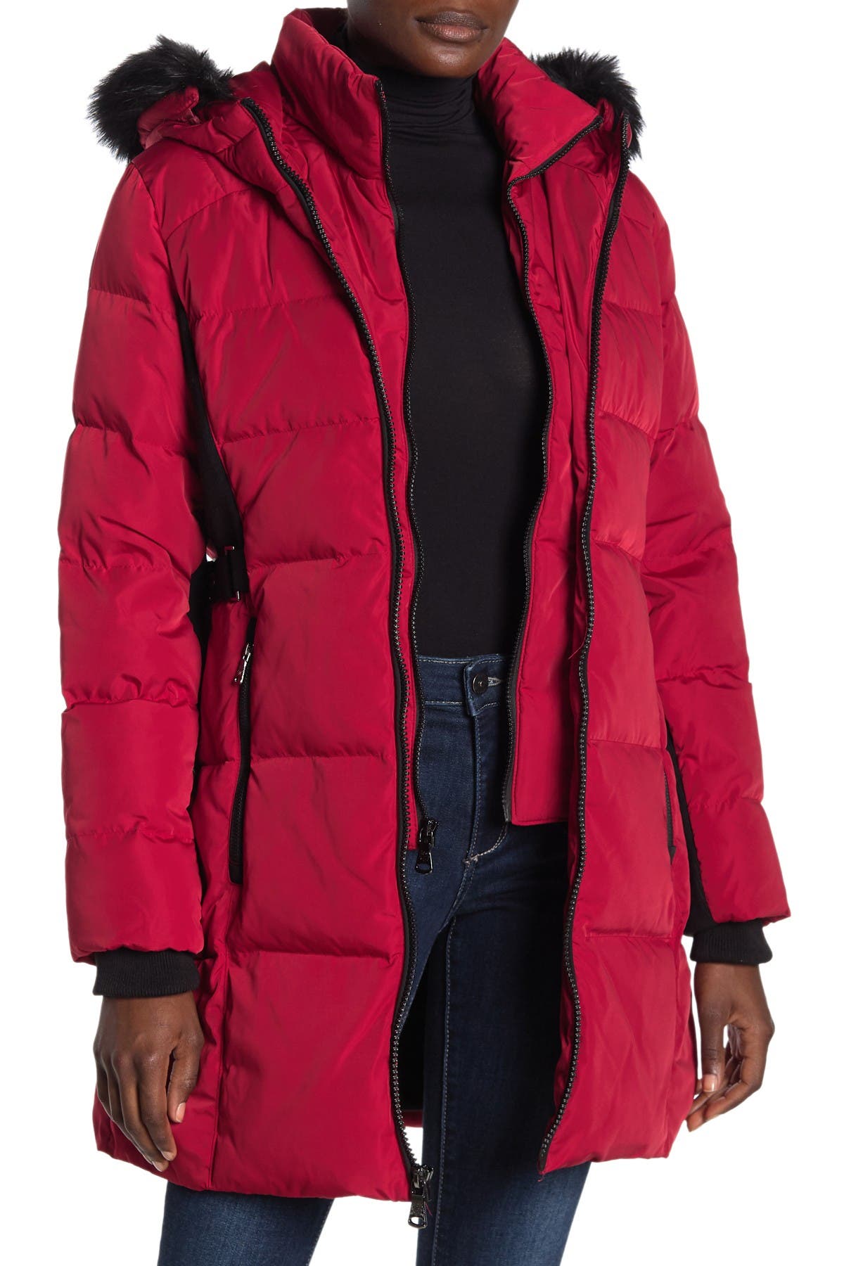 Hooded Heavyweight Faux Fur Down Layered Jacket (Women) | Nordstromrack