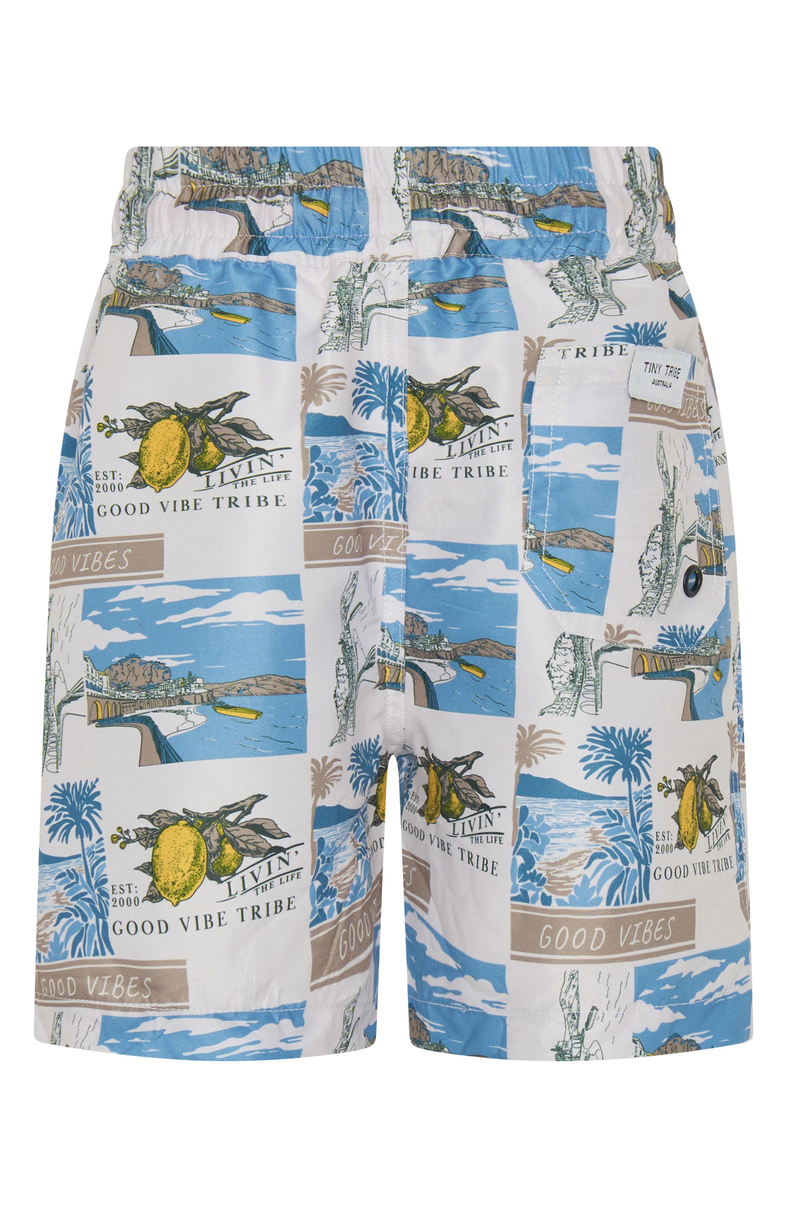 TINY TRIBE Kids' Amalfi Coast UPF 50+ Swim Trunks | Nordstrom