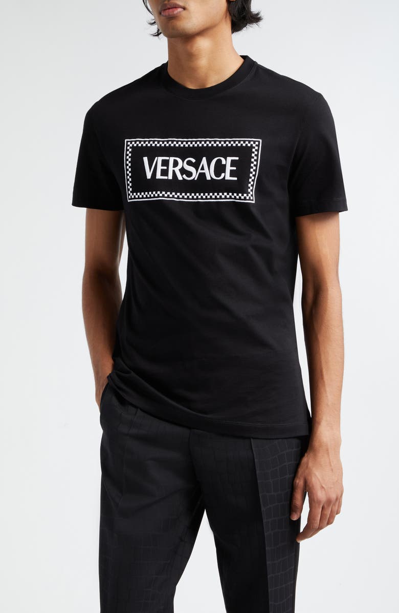 Versace Embroidered Logo Cotton Jersey T-Shirt | Nordstromrack