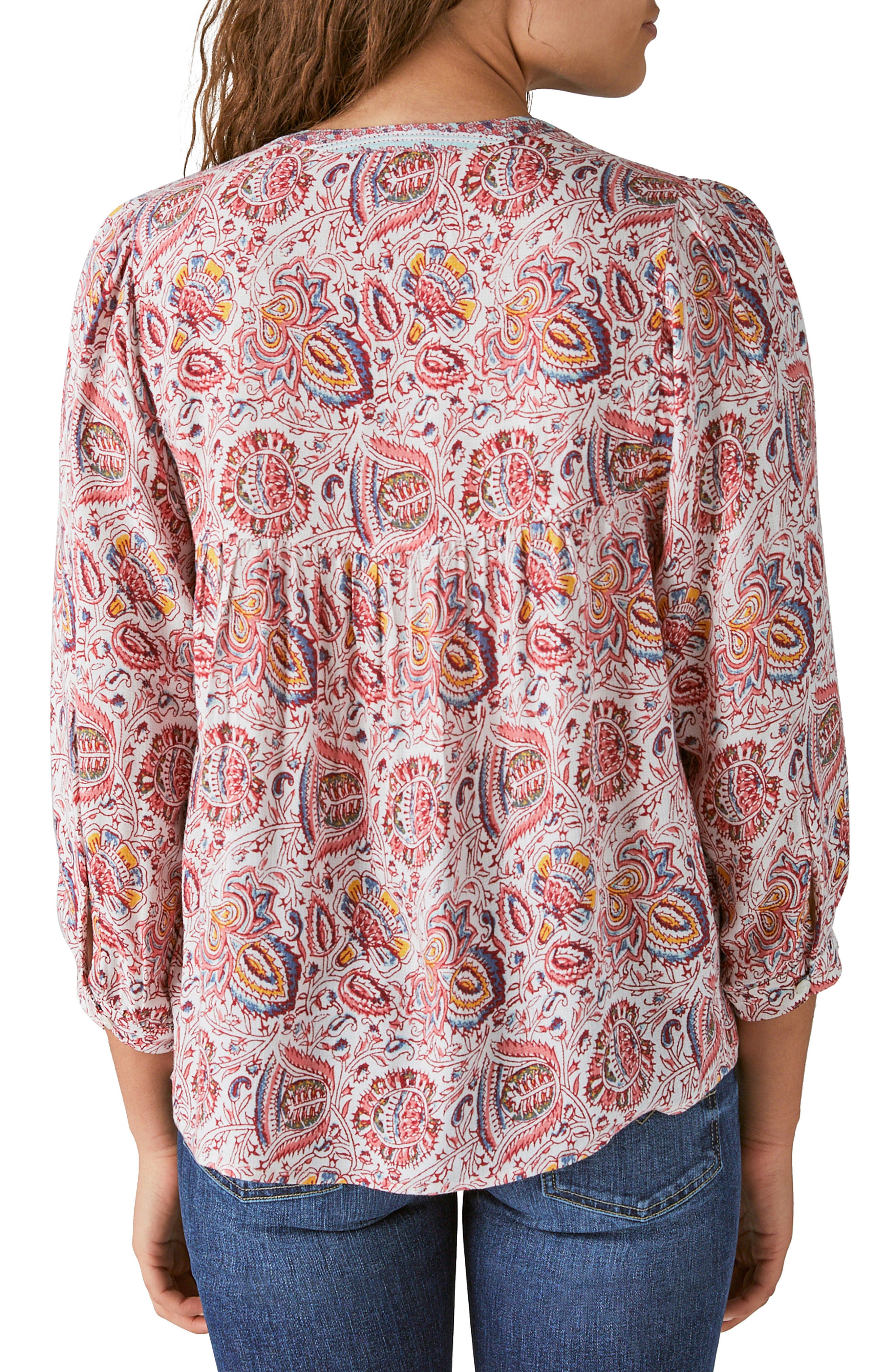 Lucky Brand Evelyn Printed Peasant Top | Nordstromrack