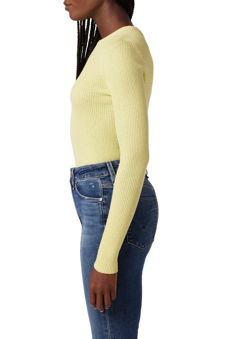 Back Keyhole Cutout Organic Cotton Blend Rib Sweater (Women ...