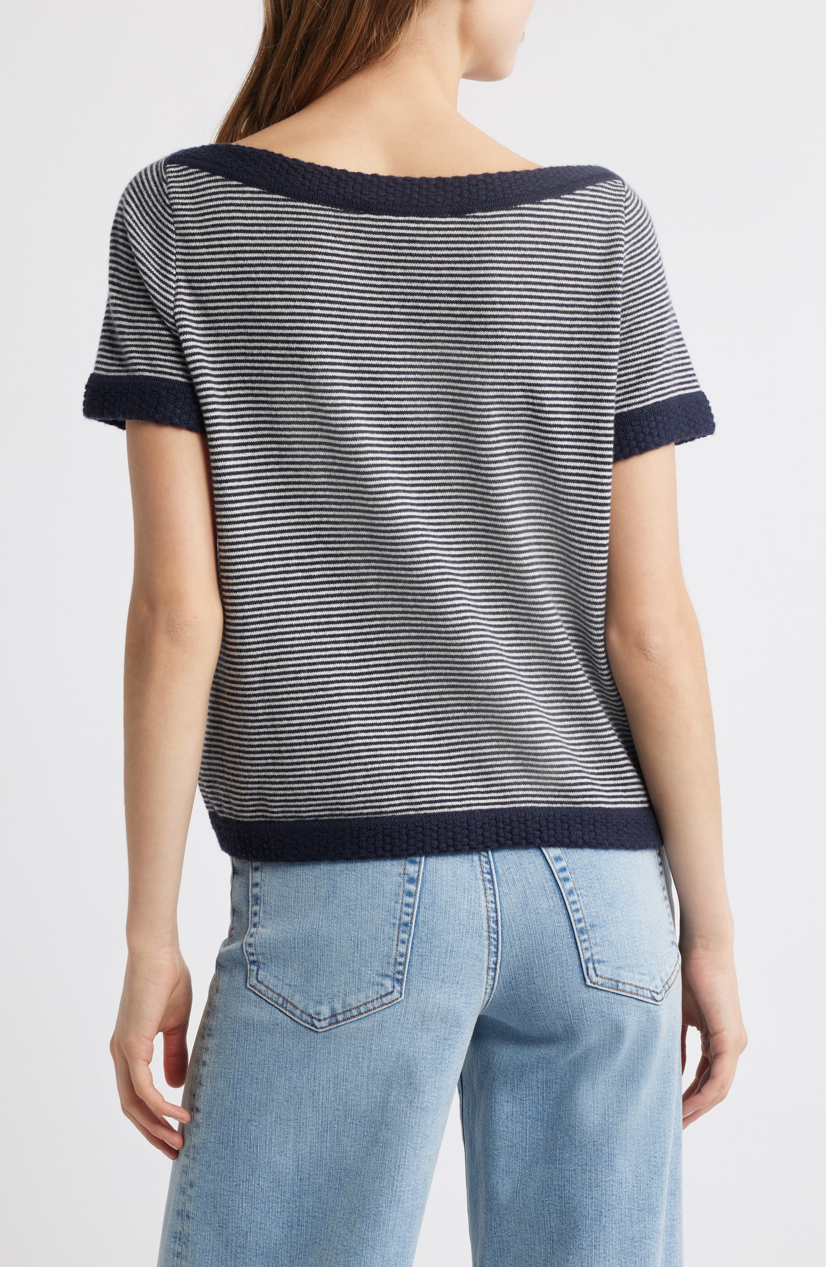 FRAME The Stripe Boat Neck Cashmere Sweater | Nordstromrack