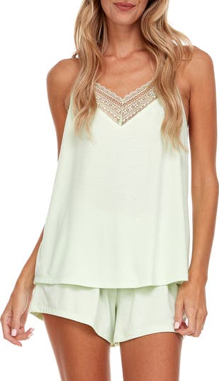 Flora Nikrooz Marian Lace Trim Satin Short Pajamas | Nordstrom